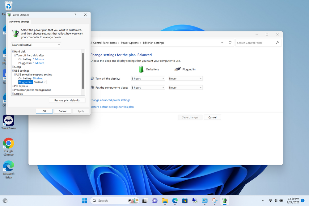 How to configure power settings in Windows