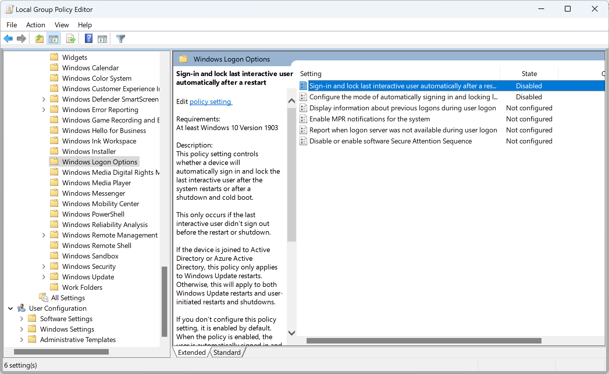 How to disable Windows auto login (ASRO)
