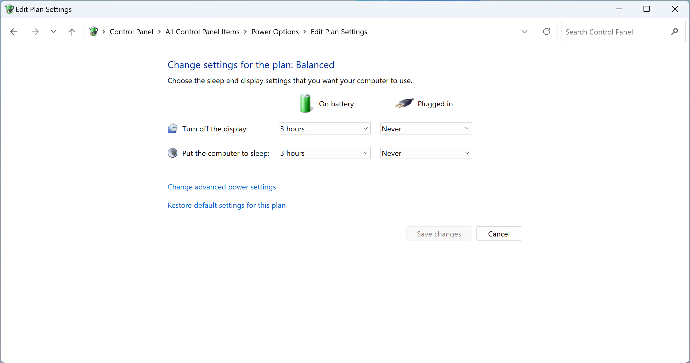 How to configure power settings in Windows