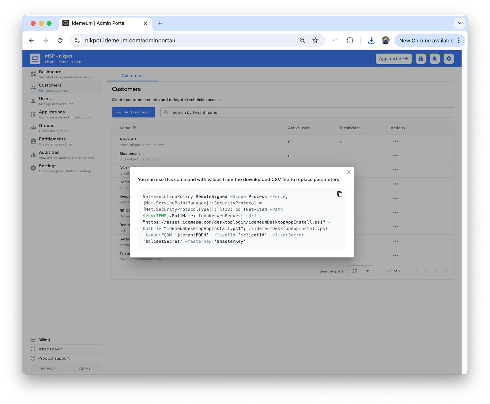 Ninja RMM idemeum agent installation