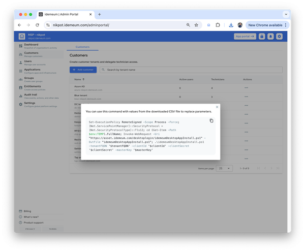Ninja RMM idemeum agent installation