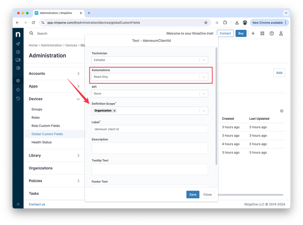 Ninja RMM idemeum agent installation